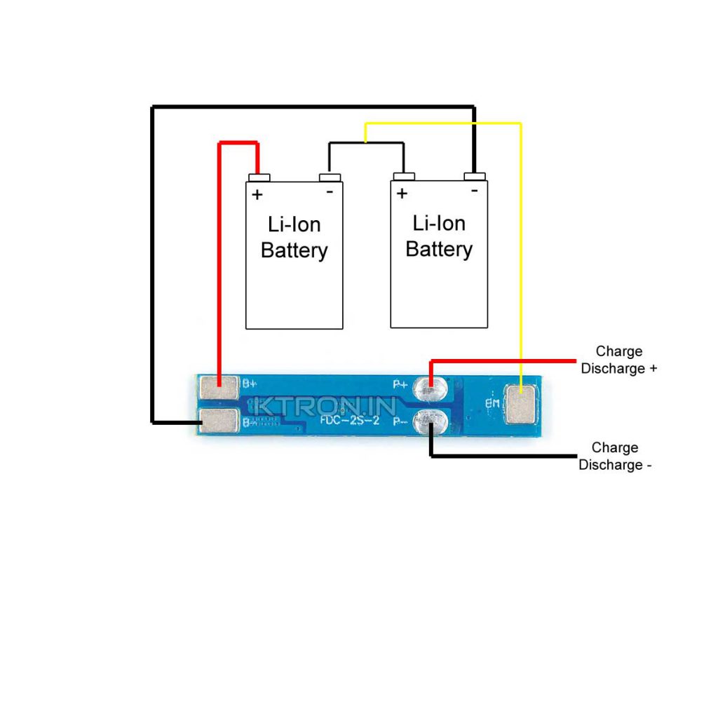 Buy 2S 3A Lithium Ion BMS Module - 7.4V - KTRON India