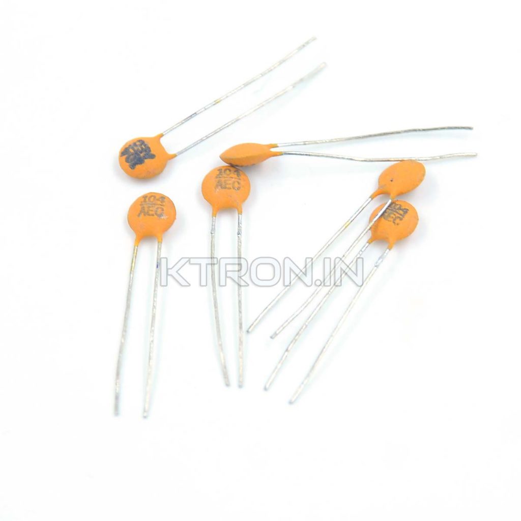 Buy 50V 100nF Ceramic Capacitor - 104 - DIP - KTRON India