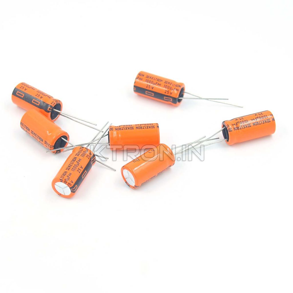 Buy 25V 1000uF Electrolytic Capacitor - 10 X 21 Mm - KTRON India