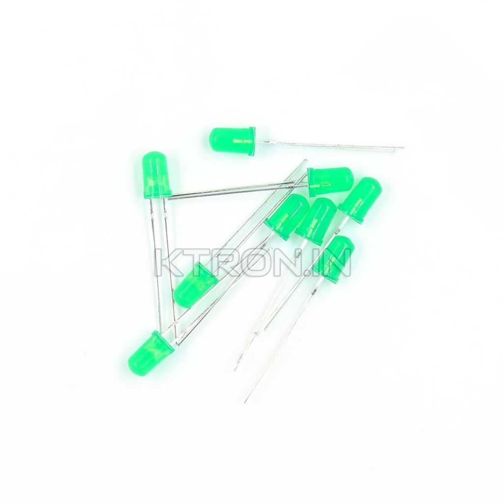 Buy Green LED 5mm - Green Diffusion - TH - KTRON India