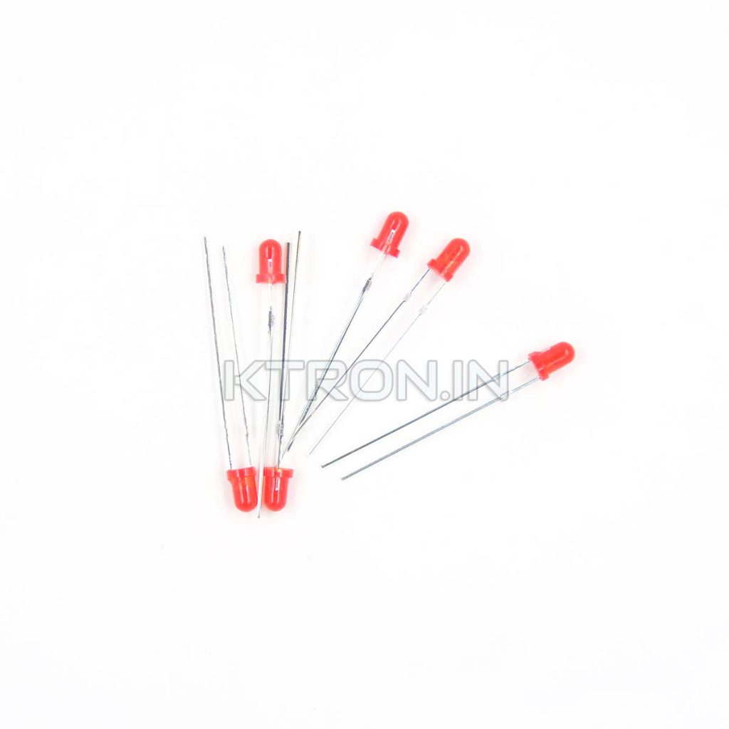 Buy Red LED 3mm - Red Diffusion - TH - KTRON India