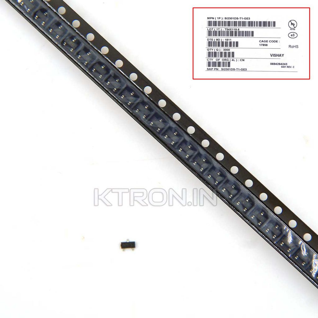 Buy SI2301 / SI2301DS-T1 Mosfet - SOT-23-3 - P Channel - KTRON India