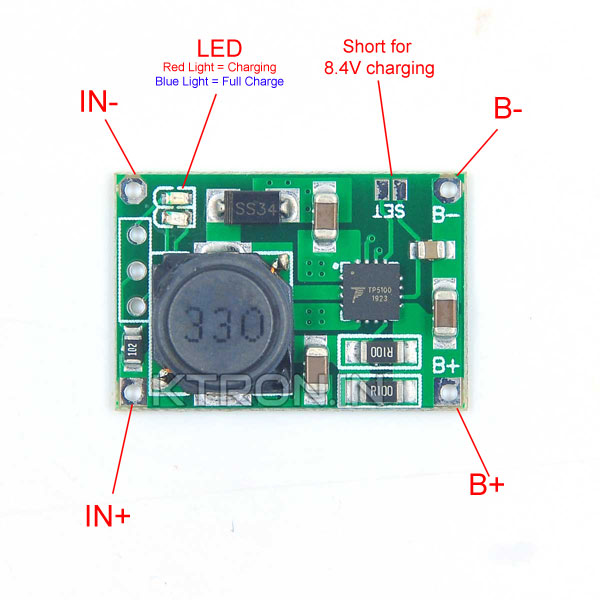 Buy TP5100 8.4/4.2V Li-ion Battery Charging Module - KTRON India