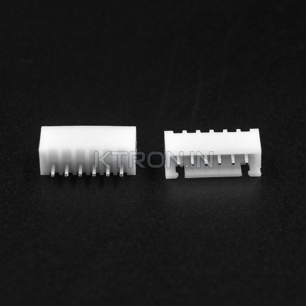 Buy 6 Pin JST XH Male Connector - 2.54mm Pitch - KTRON India