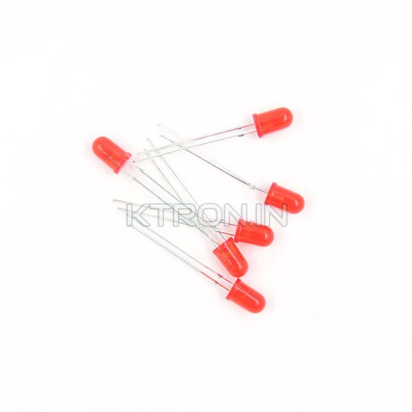 Buy Red LED 5mm - Red Diffusion - TH - KTRON India