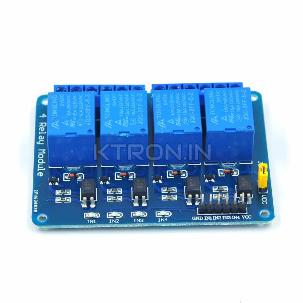 Buy 4 Channel 5V Relay Module - Optoisolated - KTRON India