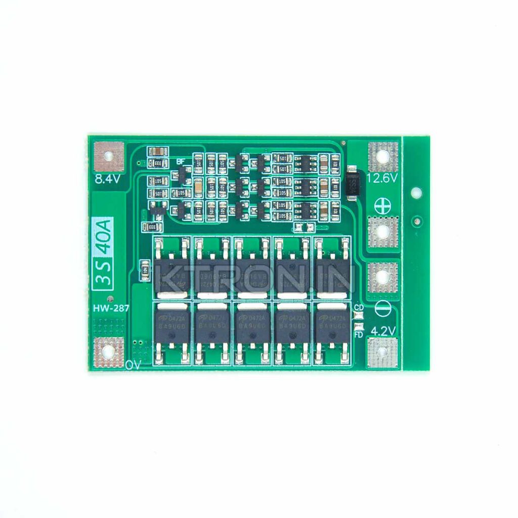 3S 40A Lithium Ion BMS - For 11.1V Battery With Protection - KTRON India