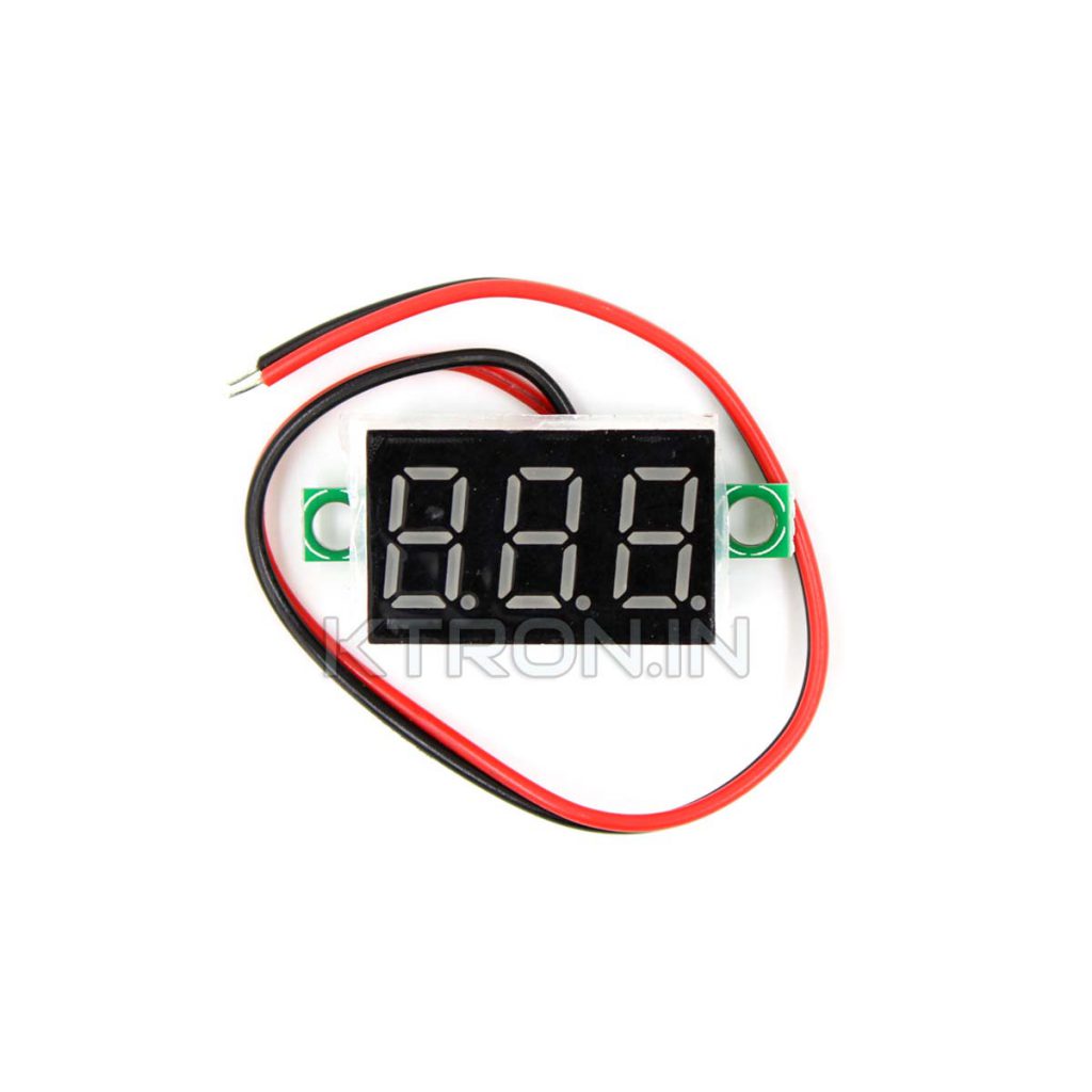 Buy 0.36 Inch 3 Digit Voltmeter - 3 To 30V DC - 2 Wire - Red Color ...