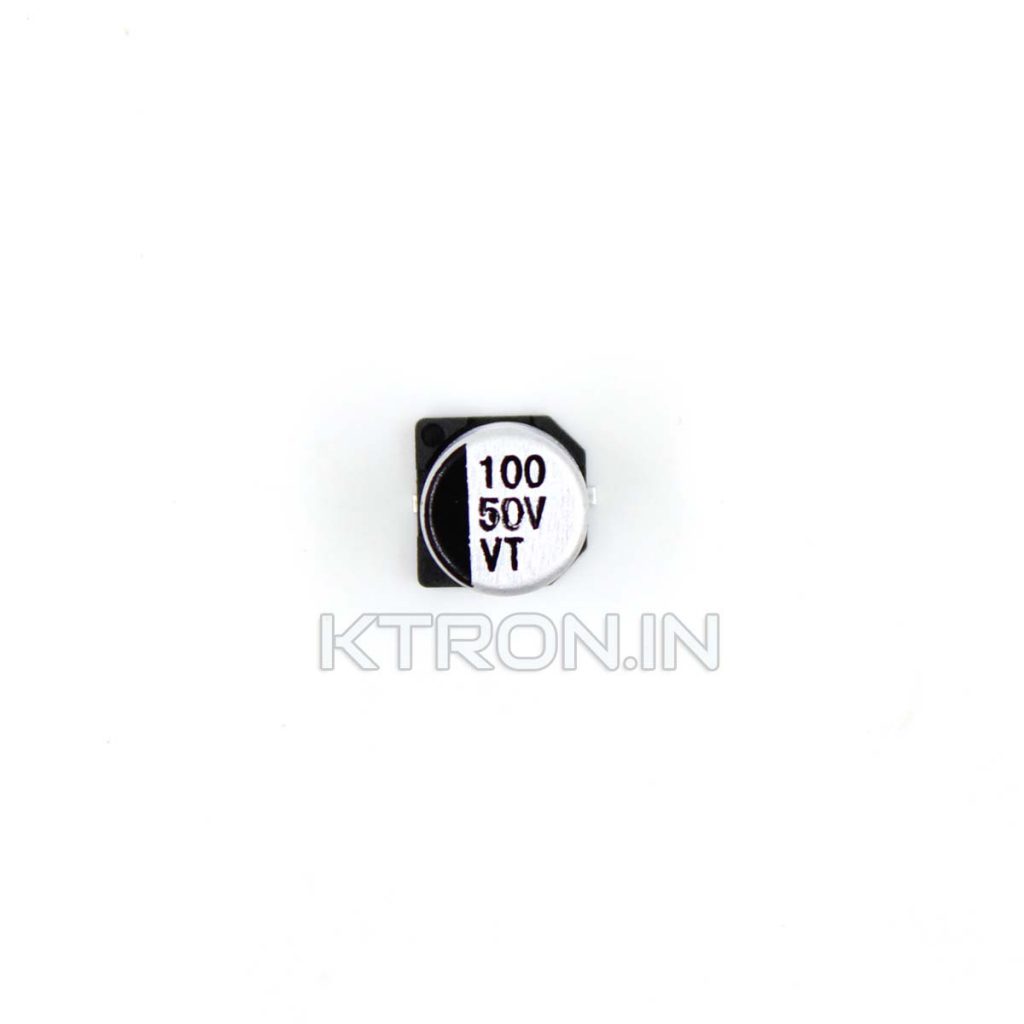 Buy 100uF 50V SMD Electrolytic Capacitor - 8 X 10.5 Mm - KTRON India