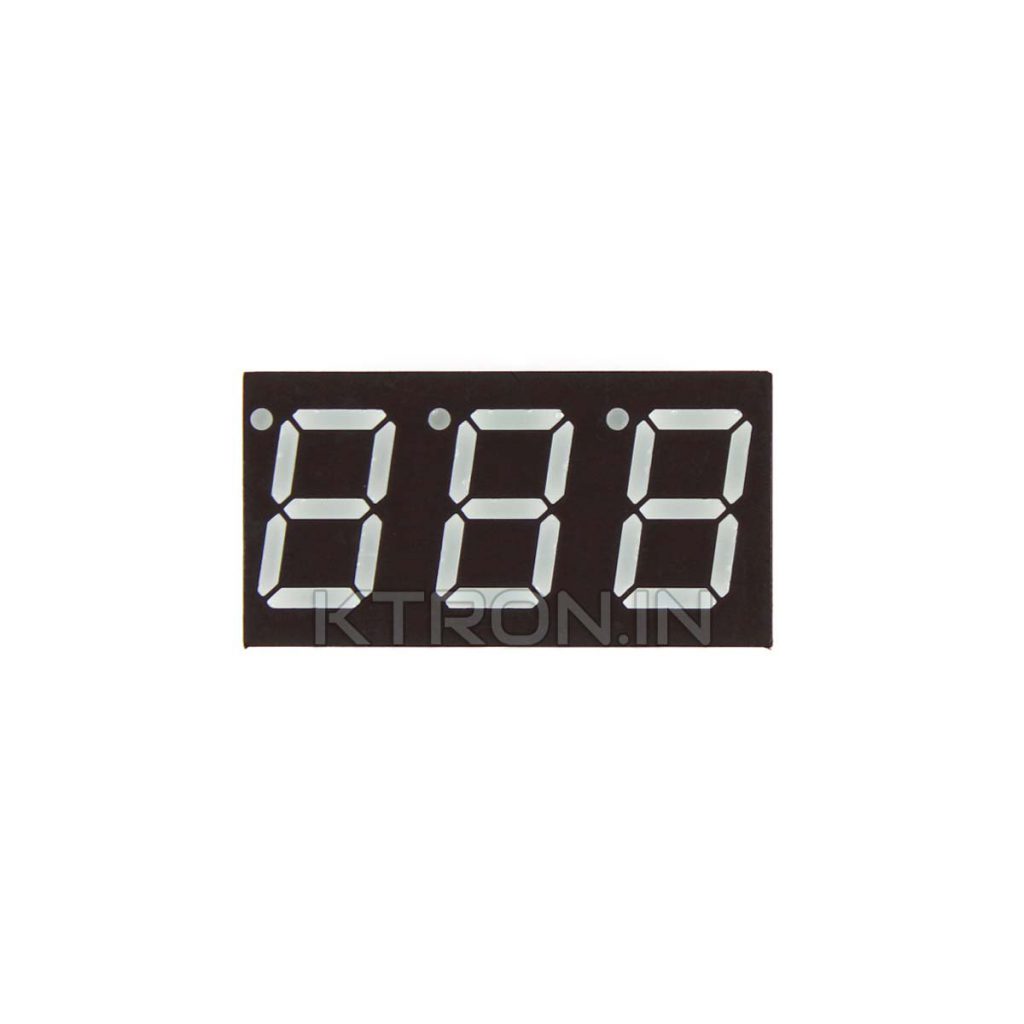 Buy 3 Digit 7 Segment Display - 0.56 Inch - Red - Common Anode - KTRON India