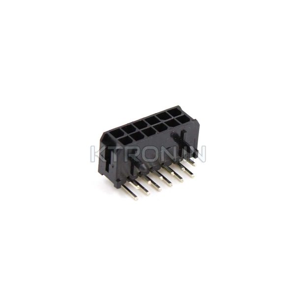 Buy 12 Pin Micro Fit 3.0 Right Angle Connector - 6x2pin - 3mm Pitch - 301 Series - KTRON India