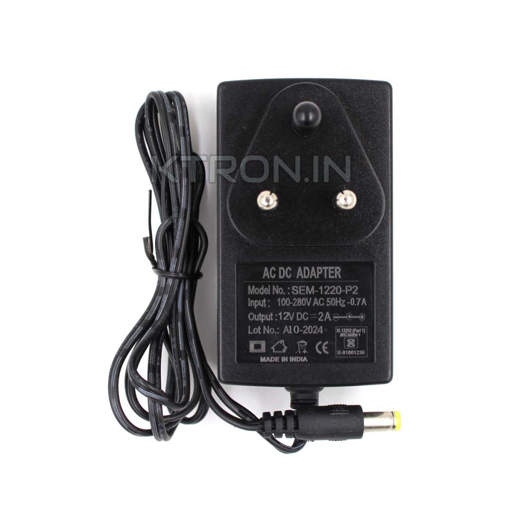 Buy 12V 2A DC Power Supply Adapter - KTRON India