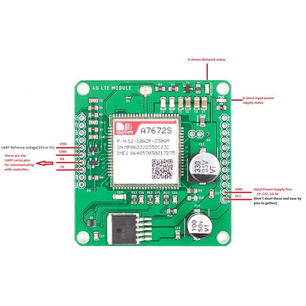 Buy SIM A7672S 4G + 2G LTE Development Board - Without GNSS - KTRON India