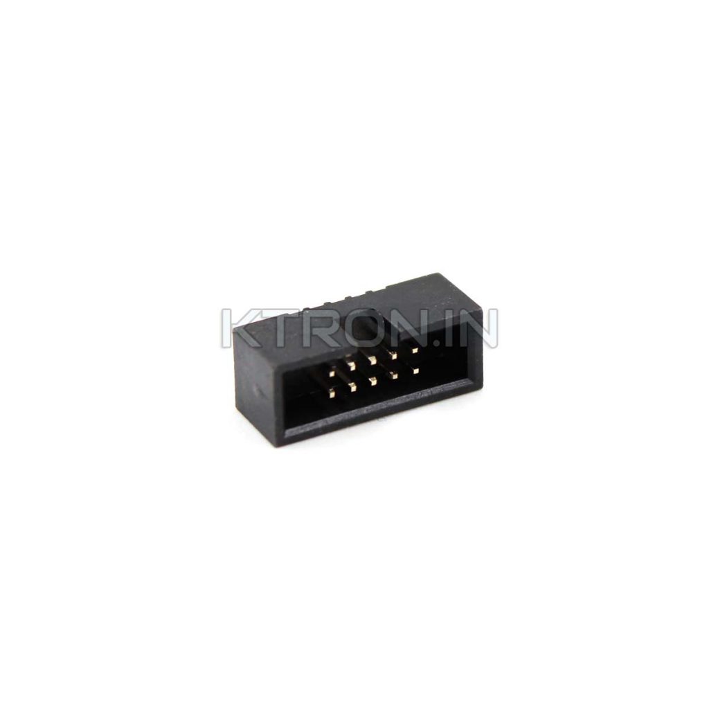 Buy 10 Pin Box Header Straight Male - 5x2 Pins - 1.27mm Pitch - KTRON India