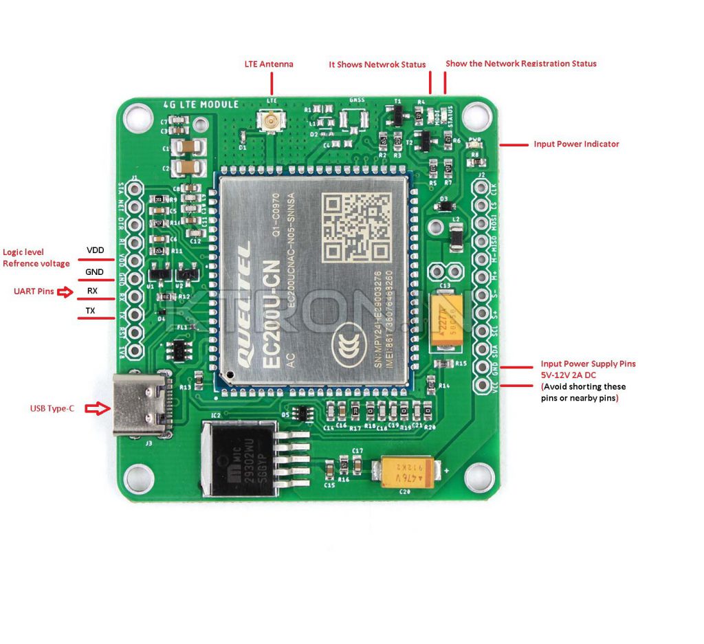 Buy EC200U-CN 4G + 2G LTE Development Board - Quectel – Without GNSS - KTRON India