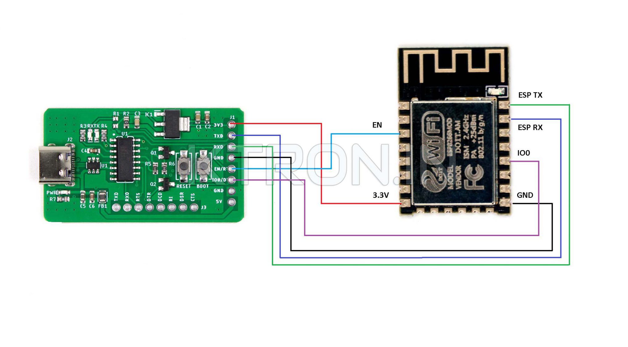 Buy Ch340c Esp32 Esp8266 Usb Programmer Usb Type C Ktron India